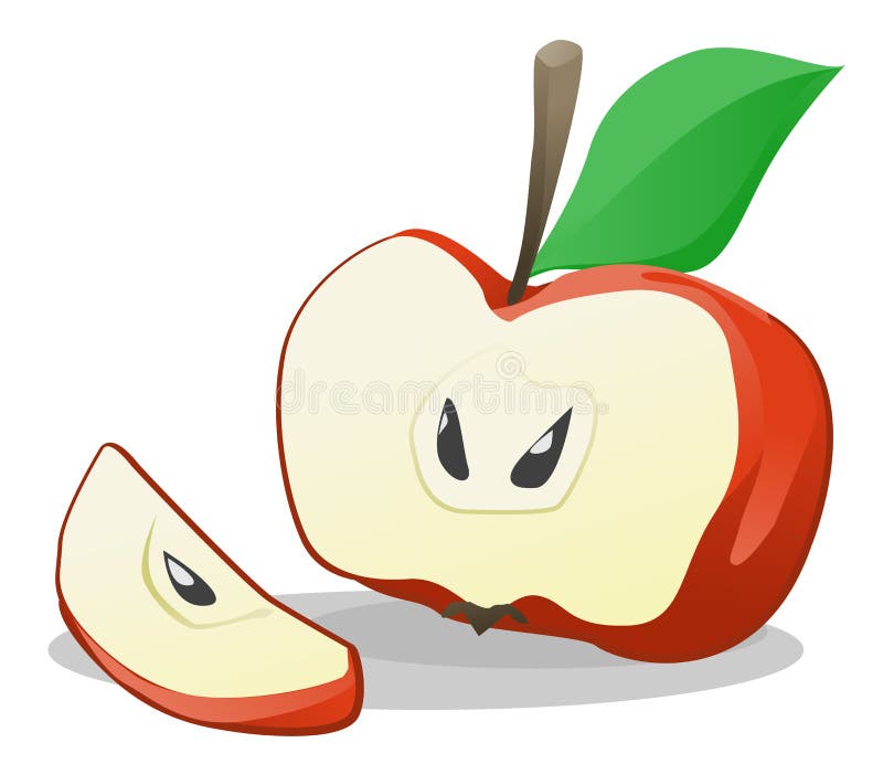 Apple Slice Cartoon Design Element Stock Vector - Illustration of slice ...