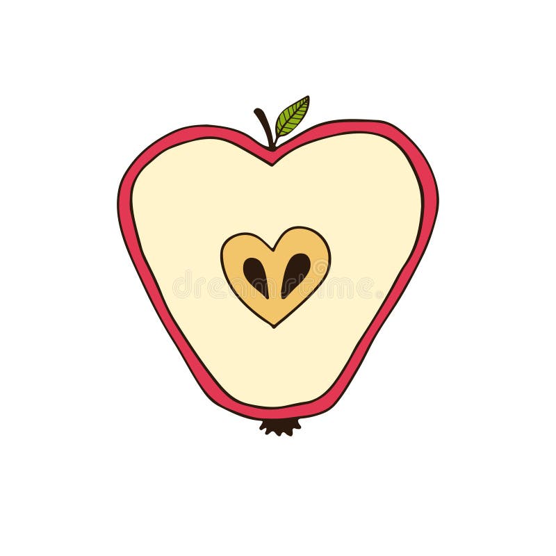 Apple Slice Icon. Fruit Sticker Print Design. Ingredients for Recipe ...