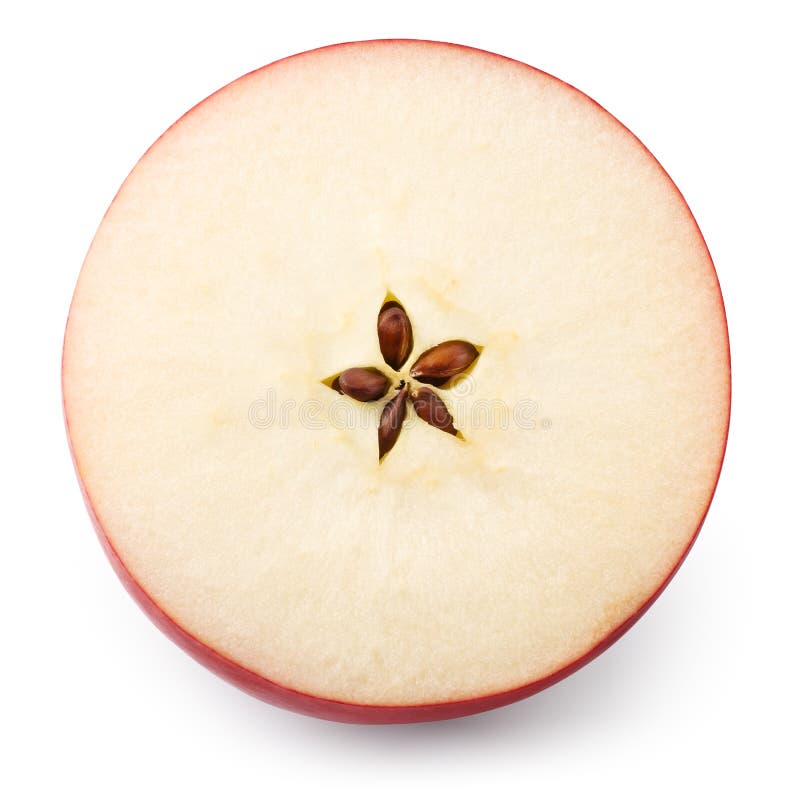 Apple Slice on White. Top View. with Clipping Path Stock Photo - Image ...
