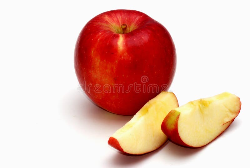 Two Red Apple and Apple Slices. Stock Photo - Image of vegetarian ...