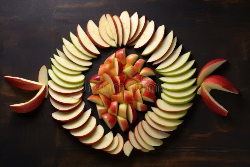 Apple Slices Arranged To Form the Shape of a Fish Stock Image - Image ...