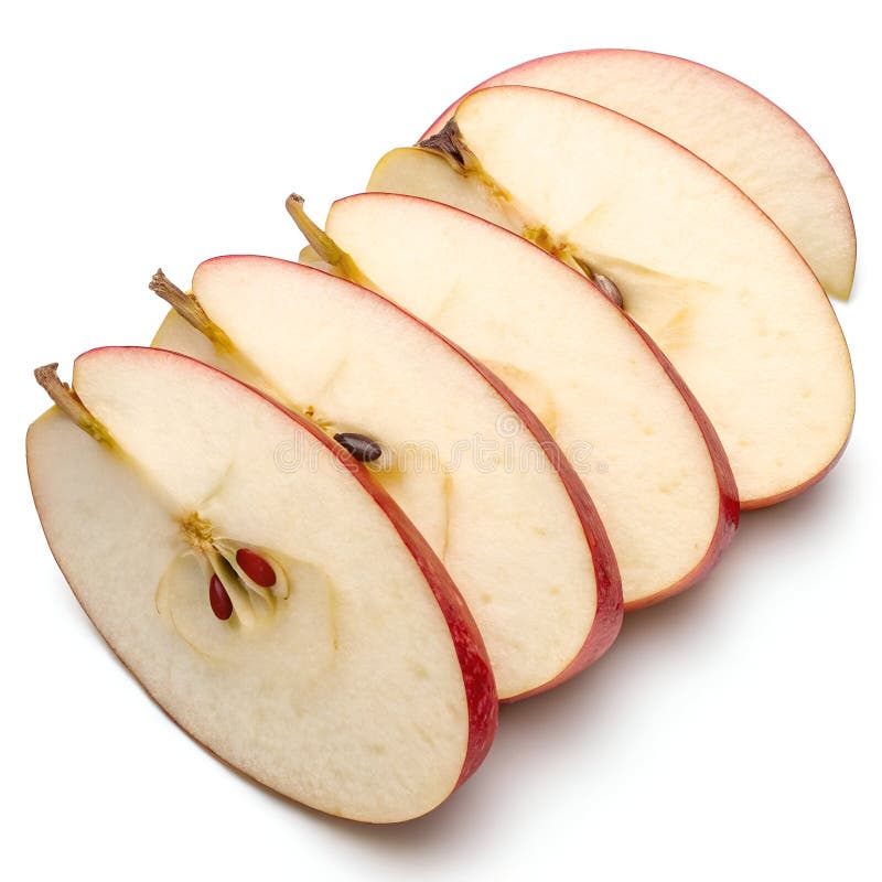 Apple Slices Side View Full Length Stock Illustration - Illustration of ...