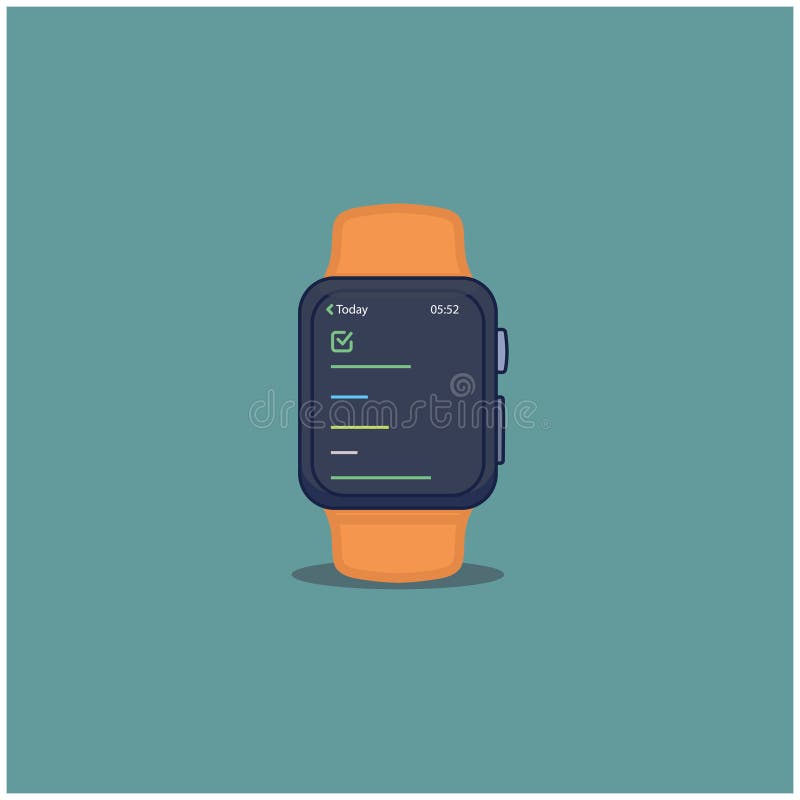 Apple Smart Watch Icon. Flat Design Stock Vector - Illustration of ...