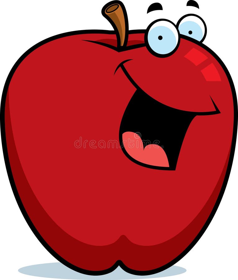 Apple Smiling stock vector. Illustration of healthy, happy - 10088559