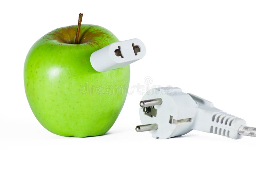 Apple with socket stock photo. Image of business, isolated - 51672884