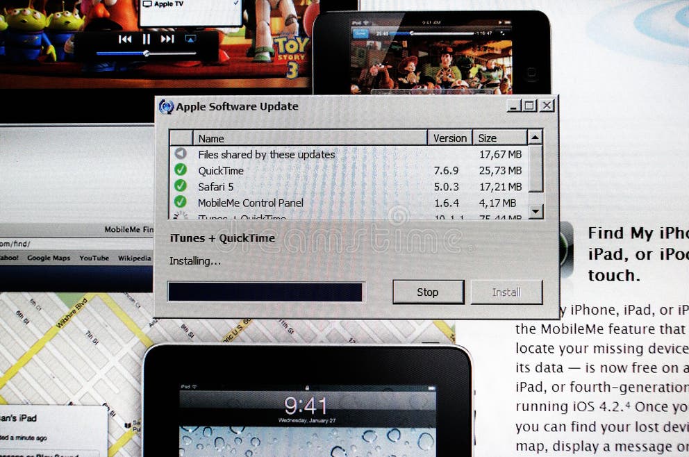 Apple software update editorial stock photo. Image of device - 19278313