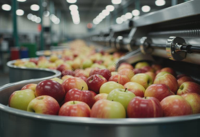 Apple Sorting Machine Efficiently Separating Different Sizes on a ...