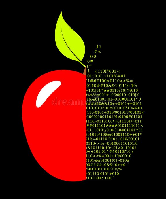 Apple with source code stock vector. Illustration of information ...