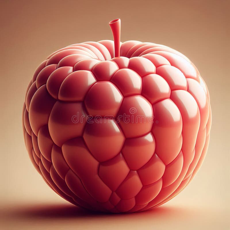 Apple Spherical Shape with a Stem and Indentation Properties Sm Stock ...