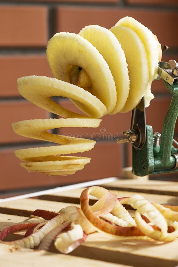 Apple peel spiral stock photo. Image of closeup, food - 50616204