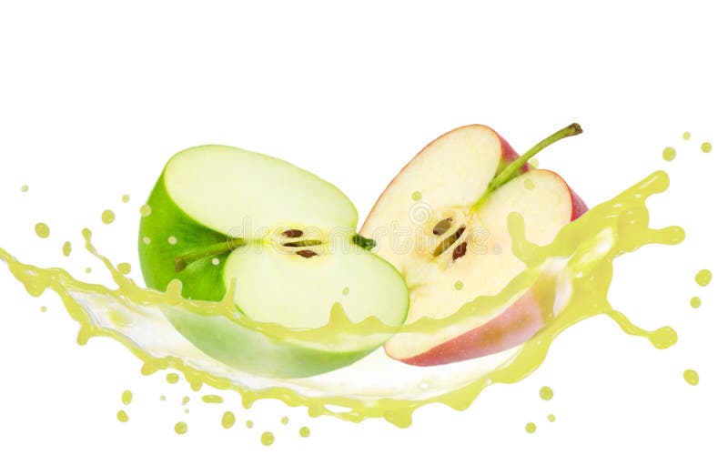 Green Apple Slices With Water Splash Stock Image - Image of food ...