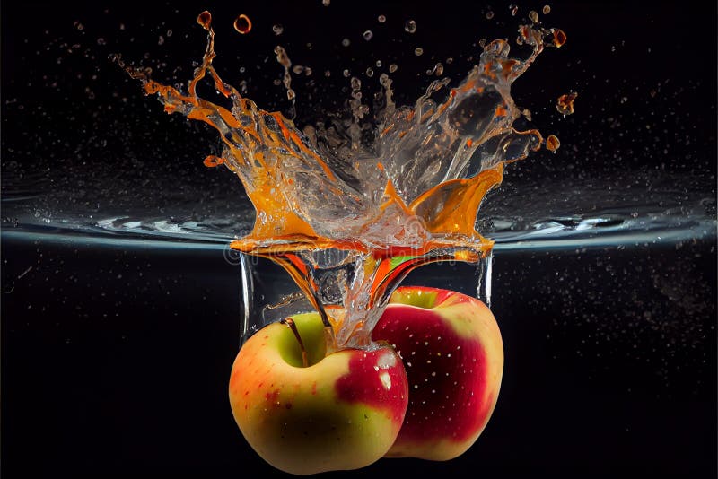 Apple splash vector stock vector. Illustration of orange - 119991817