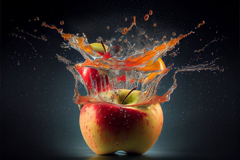 Apple splash vector stock vector. Illustration of orange - 119991817