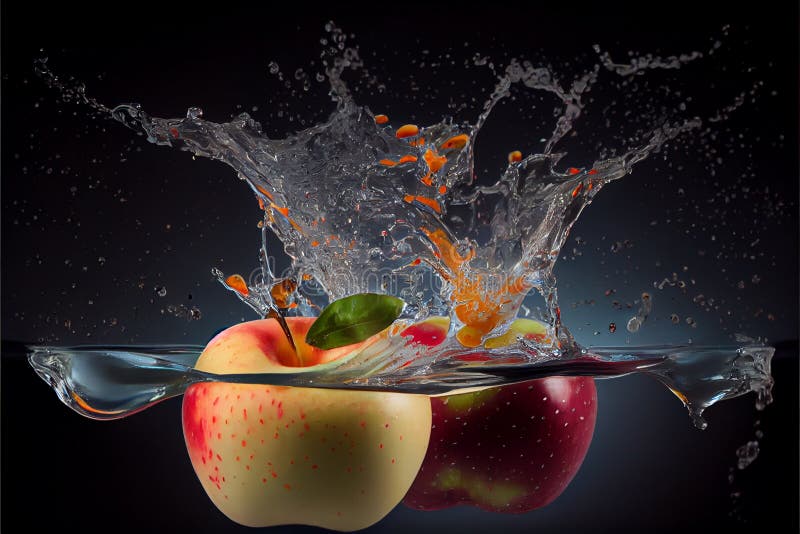 Apple splash vector stock vector. Illustration of orange - 119991817