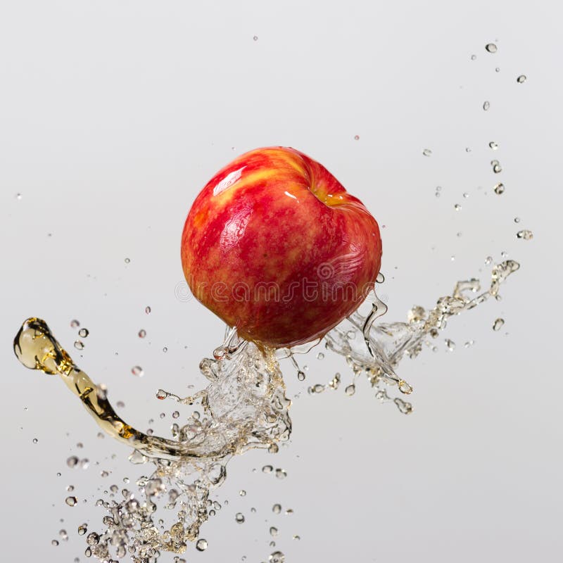 Apple Splash Juice Isolated Gray Background Stock Photos - Free ...