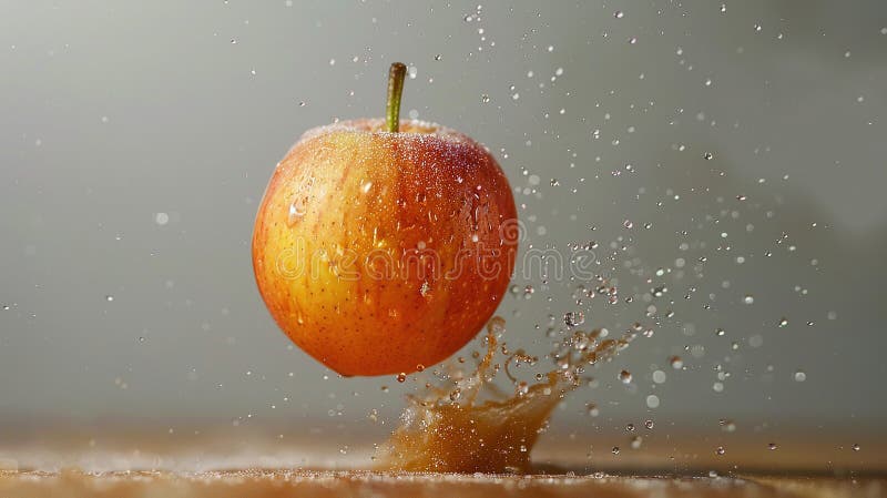Apple Splash: a Single Apple, Captured Mid-air As it Splashes into a ...