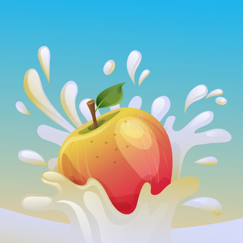 Apple splash vector stock vector. Illustration of orange - 119991817