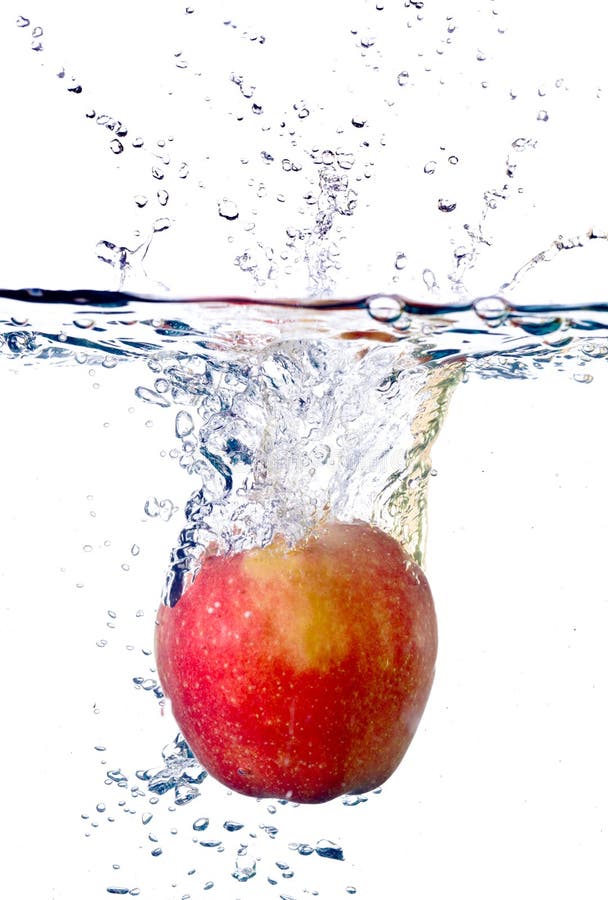 Apple and juice splash stock image. Image of isolated - 27630137