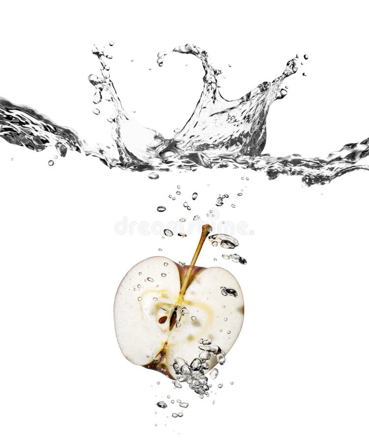 Apple splash into water stock photo. Image of clear, liquid - 3422082