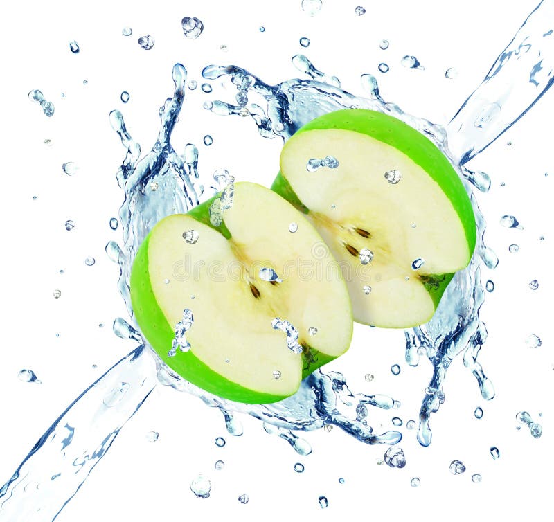 Apple splash into water stock photo. Image of clear, liquid - 3422082