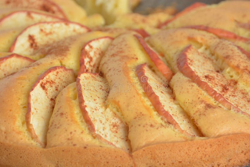 Apple Sponge Pie. Fruit Cake. Stock Photo - Image of fresh, rustic ...