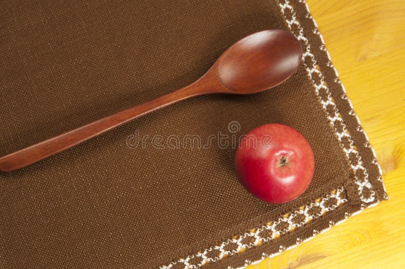 Apple and a spoon stock image. Image of nature, decorative - 35173163