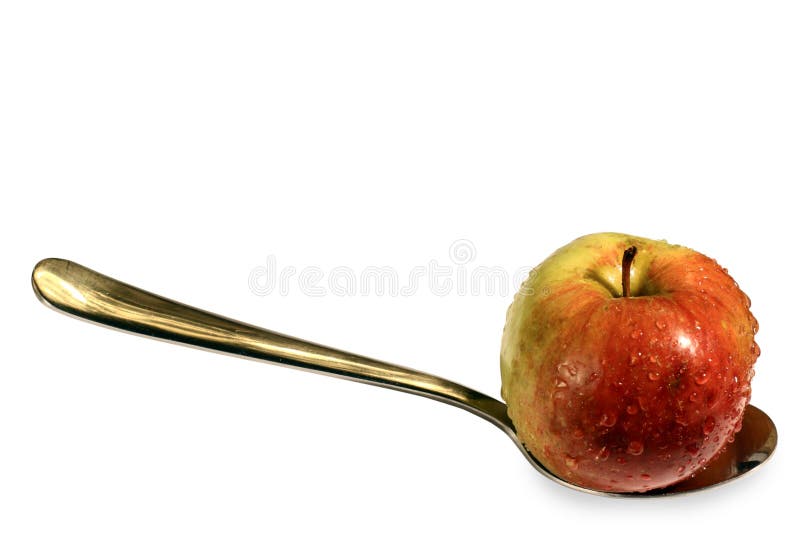 Apple On Spoon (w/ Clipping Path) Picture. Image: 6919477
