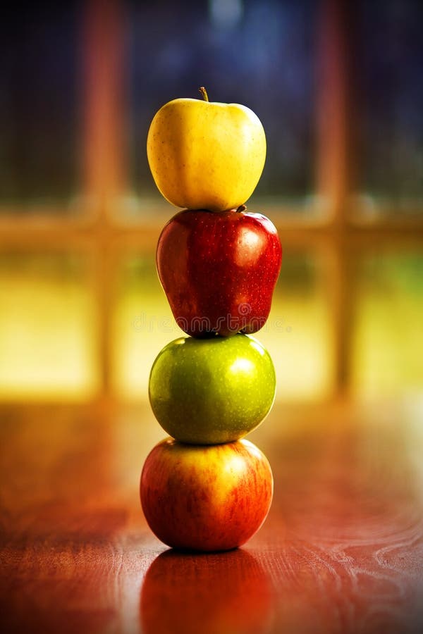 Apple Stack stock photo. Image of green, stack, desk - 27510060