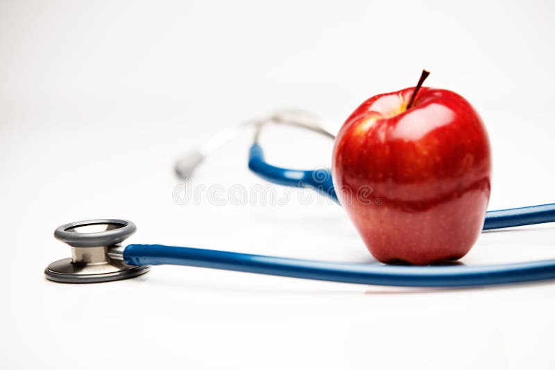 Apple and stethoscope stock image. Image of heartbeat - 18691457