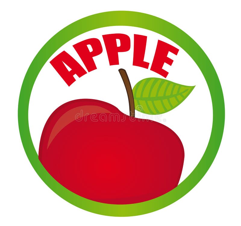 Apple Sticker Illustration stock vector. Illustration of element ...