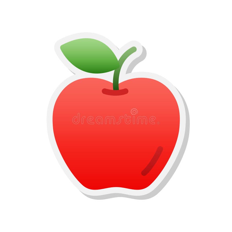 Apple Sticker Icon, Vector, Illustration. Stock Vector - Illustration ...