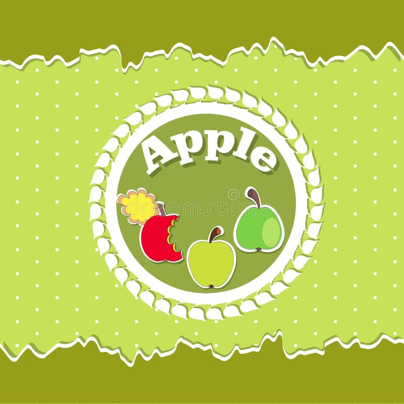 Apple sticker, vector stock vector. Illustration of banner - 33877779