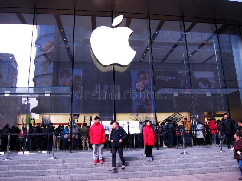 Apple Store with Logo in Shanghai Editorial Image - Image of ...