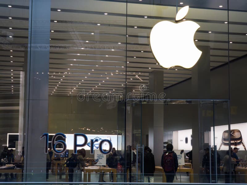 Apple Storefront Display Promoting IPhone 16 Pro Launch Editorial Photo ...