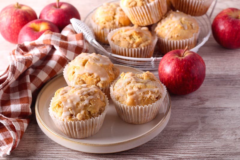 Apple Streusel Topping Cakes Stock Photo - Image of baked, treat: 257949426