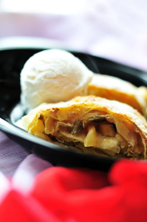 Apple strudel stock image. Image of fattening, foodstuff - 12720397