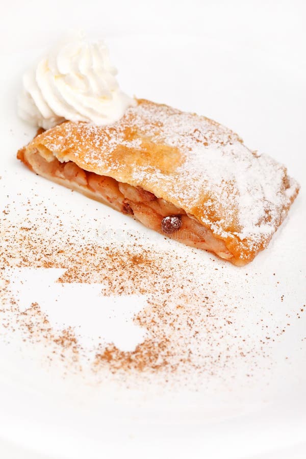 Apple strudel stock photo. Image of strudel, lunch, cream - 17652300