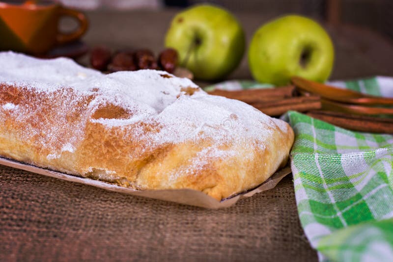 Apple strudel or apple pie stock photo. Image of nutrition - 68423970