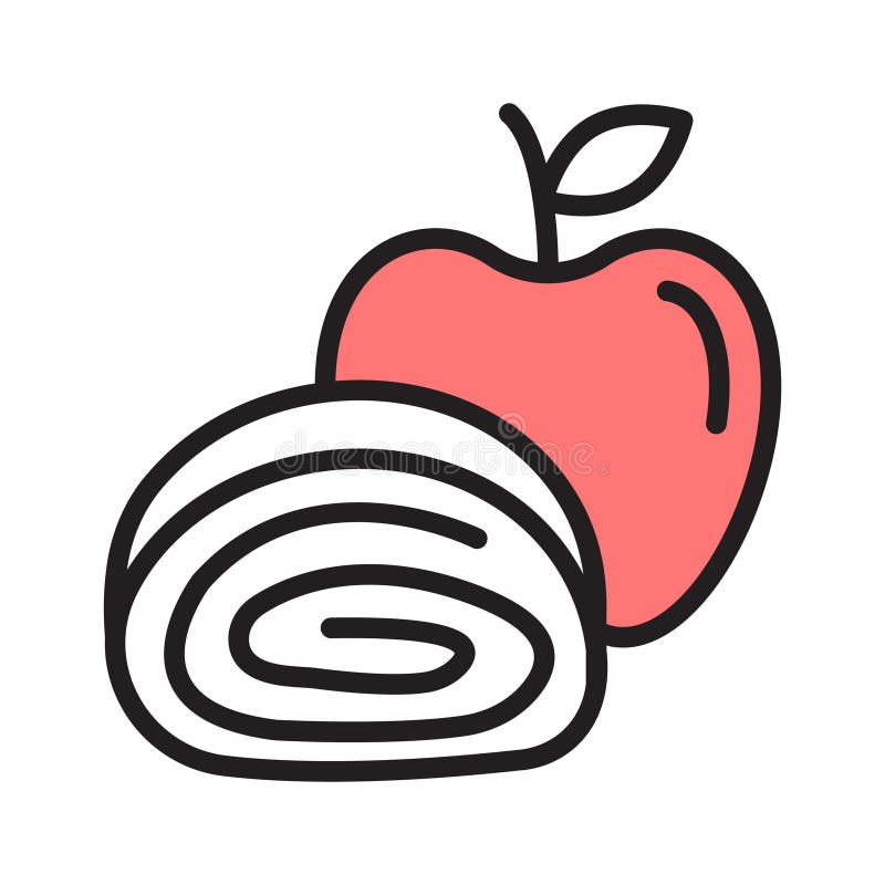 Apple Strudel Icon Creatively Designed in Linear Style Stock ...