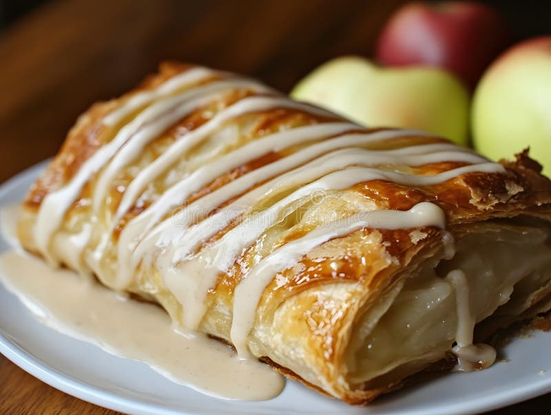 Apple Strudel with Maple Syrup and Caramelized Condensed Milk Stock ...