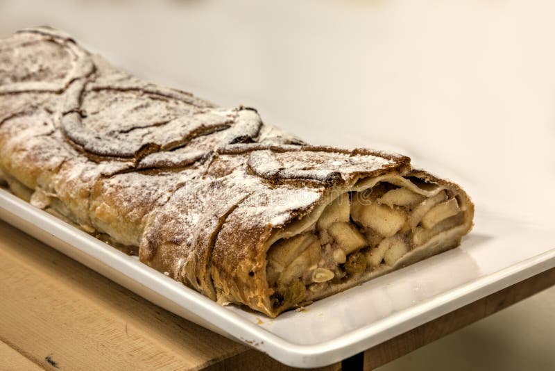 Apple Strudel Pie with Flakey Crust and Firm Apples Stock Photo - Image ...
