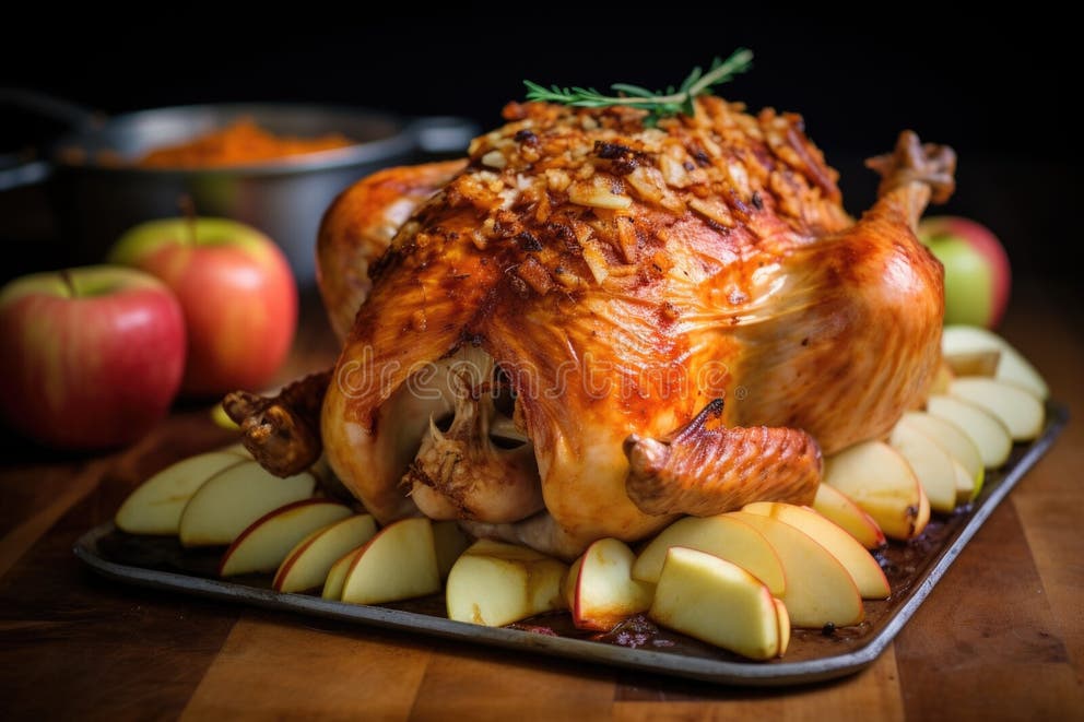 Apple-stuffed Turkey-ready for the Oven Stock Image - Image of ...