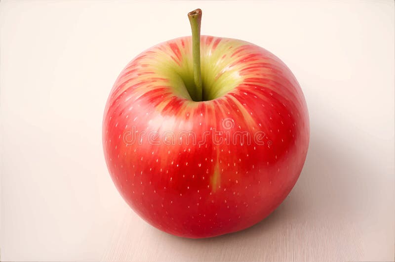 Apple on Surface in Angel View Stock Illustration - Illustration of ...