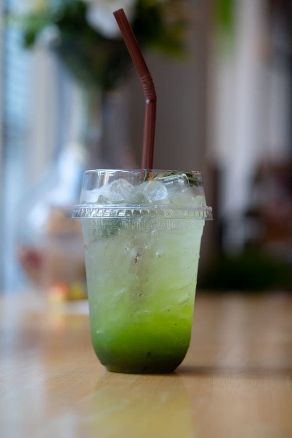 Apple Syrup Mix with Soda. a Drink for Summer Stock Image - Image of ...