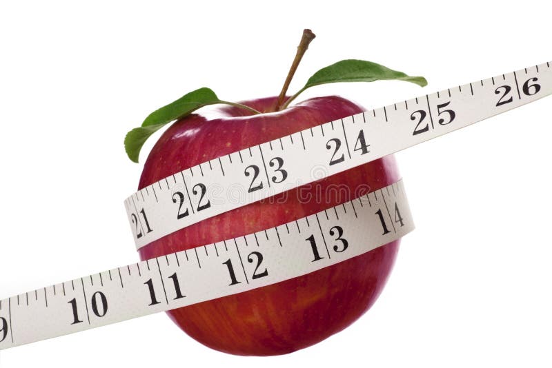 Apple and Tape Measure stock image. Image of green, food - 10028909