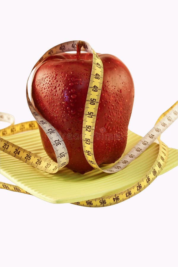 Apple and tape measure stock image. Image of exercise - 27574603