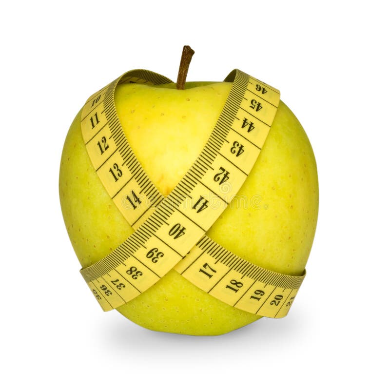 Apple with Tape Measure stock image. Image of yellow - 28424163
