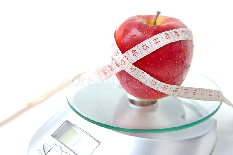 Apple scale stock photo. Image of tape, diet, life, food - 973884