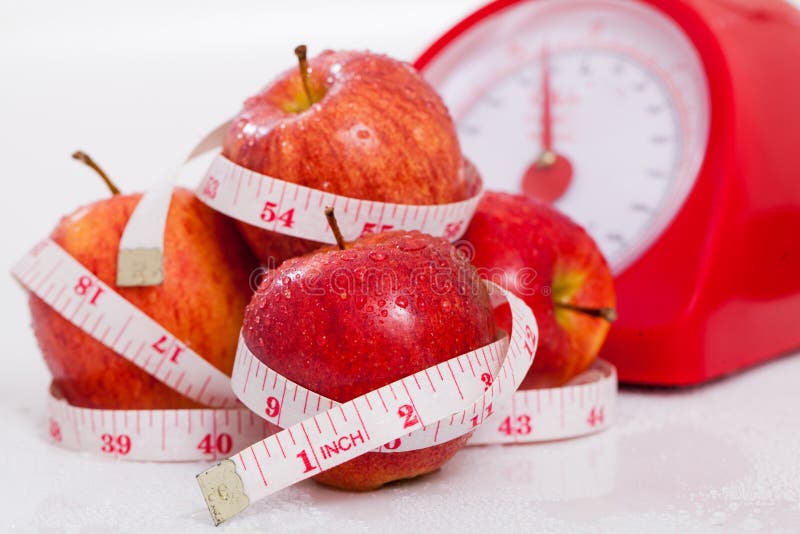 Apple with tape stock photo. Image of apple, weight - 102986402