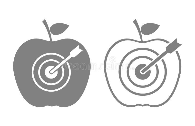 Apple with Target and Arrow Stock Vector - Illustration of white ...